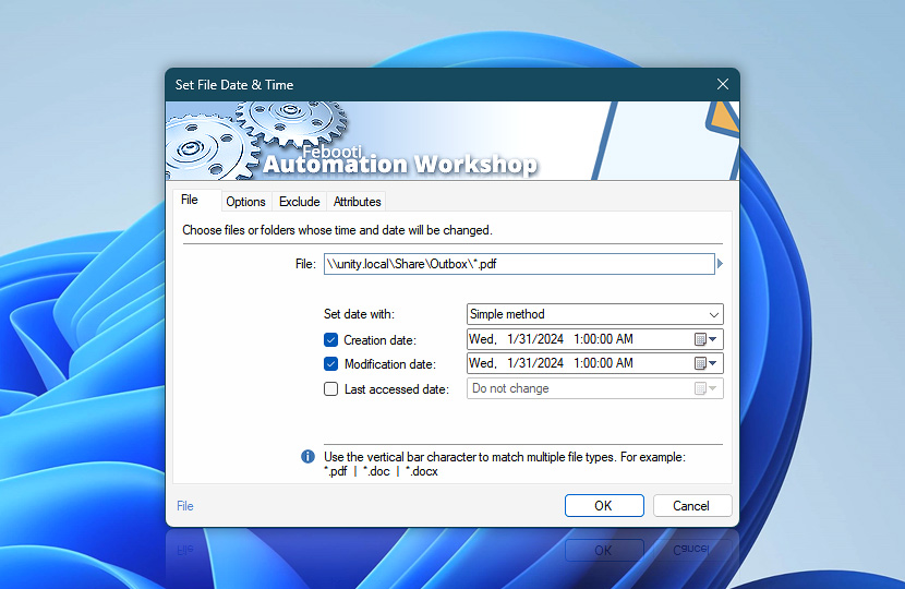 Main Features Of Set File Date Time Action